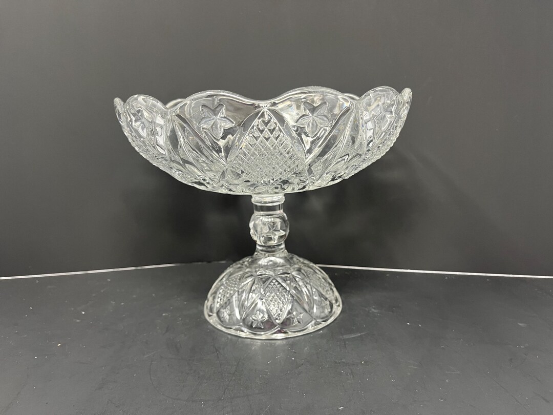 Vintage EAPG Ohio Flint Glass #488 Diamond Compote: Antique Candy Dish ...