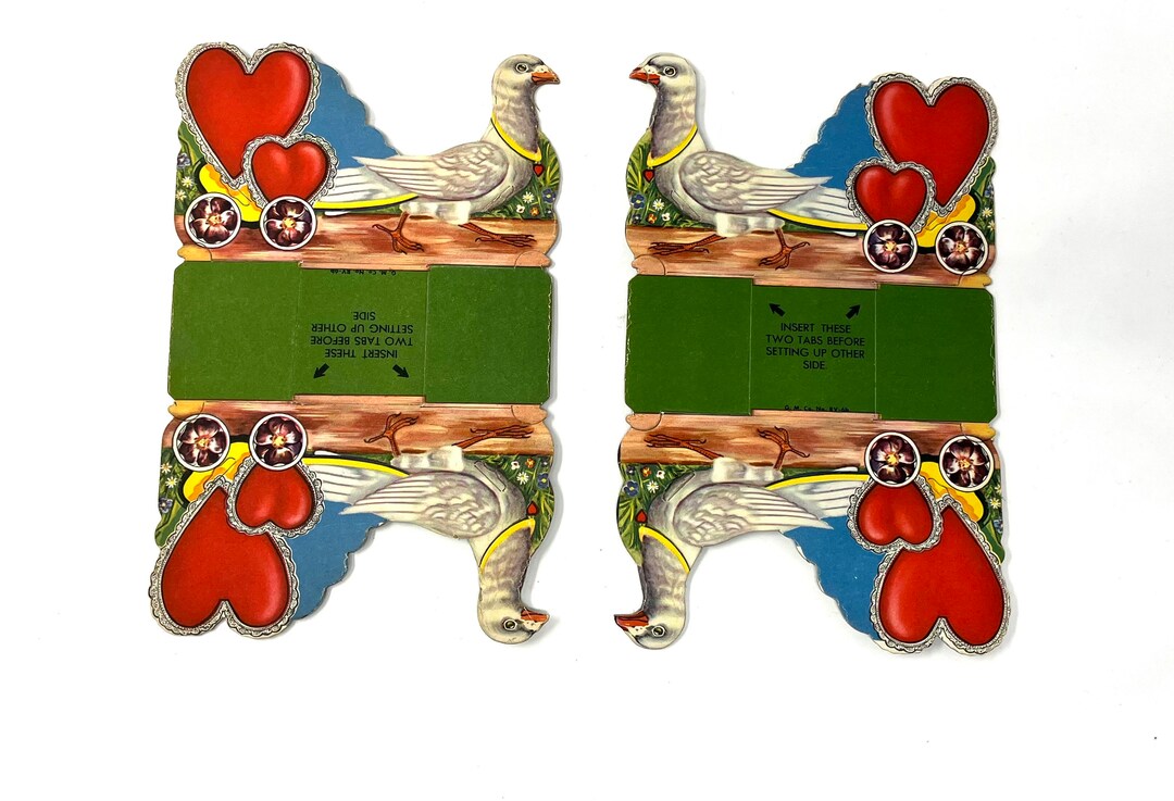 2 Vintage Valentine Candy Boxes / Antique Candy Box Valentine / Goose ...