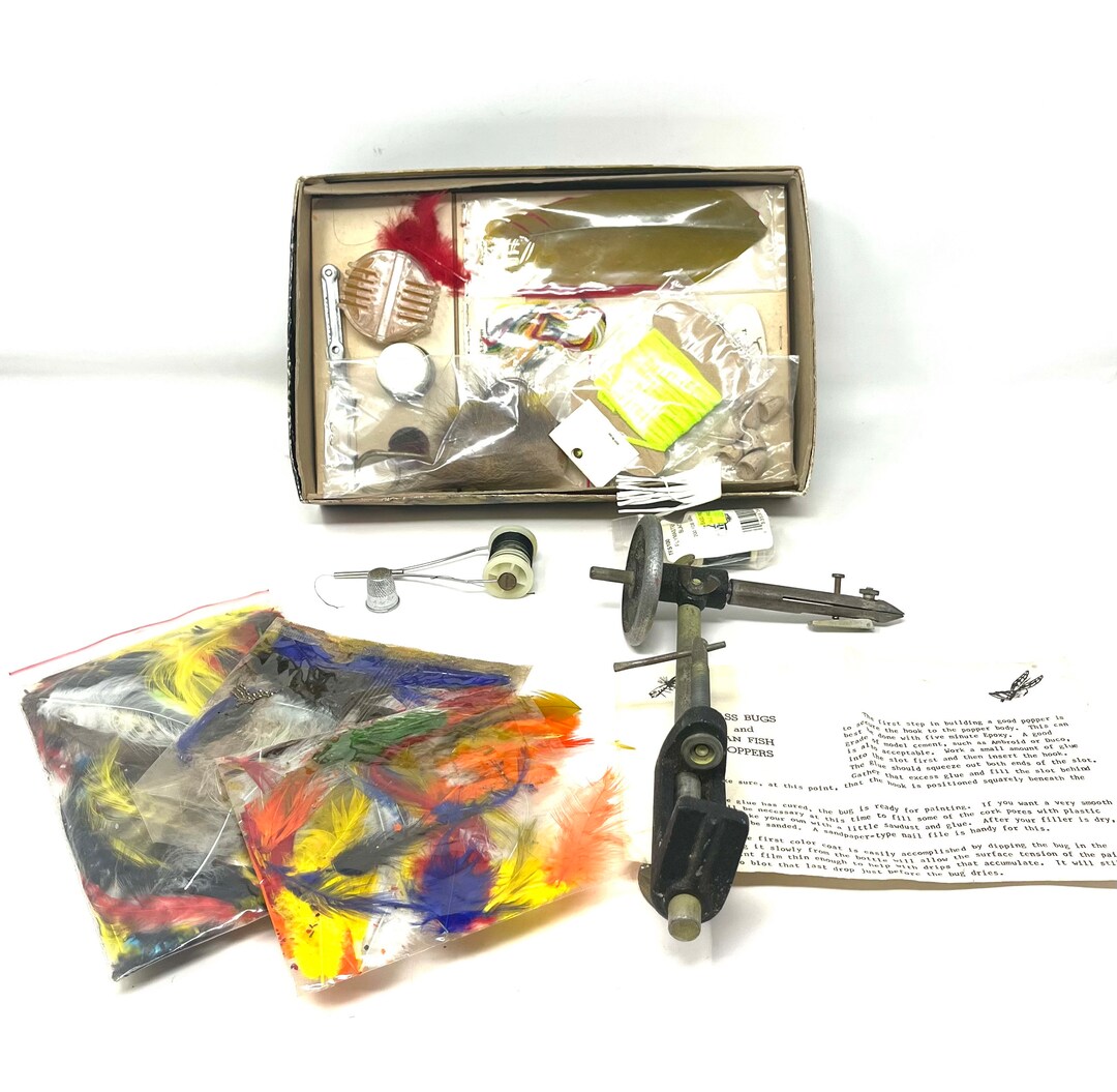 Vintage Tack-l-tyers Fly Tying Vise With Many Fly Tying - Etsy