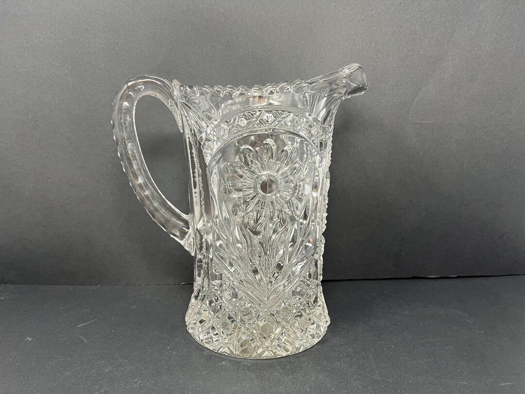 Imperial Glass Ohio 474 Mayflower Clear Pressed Glass Pitcher Vintage ...