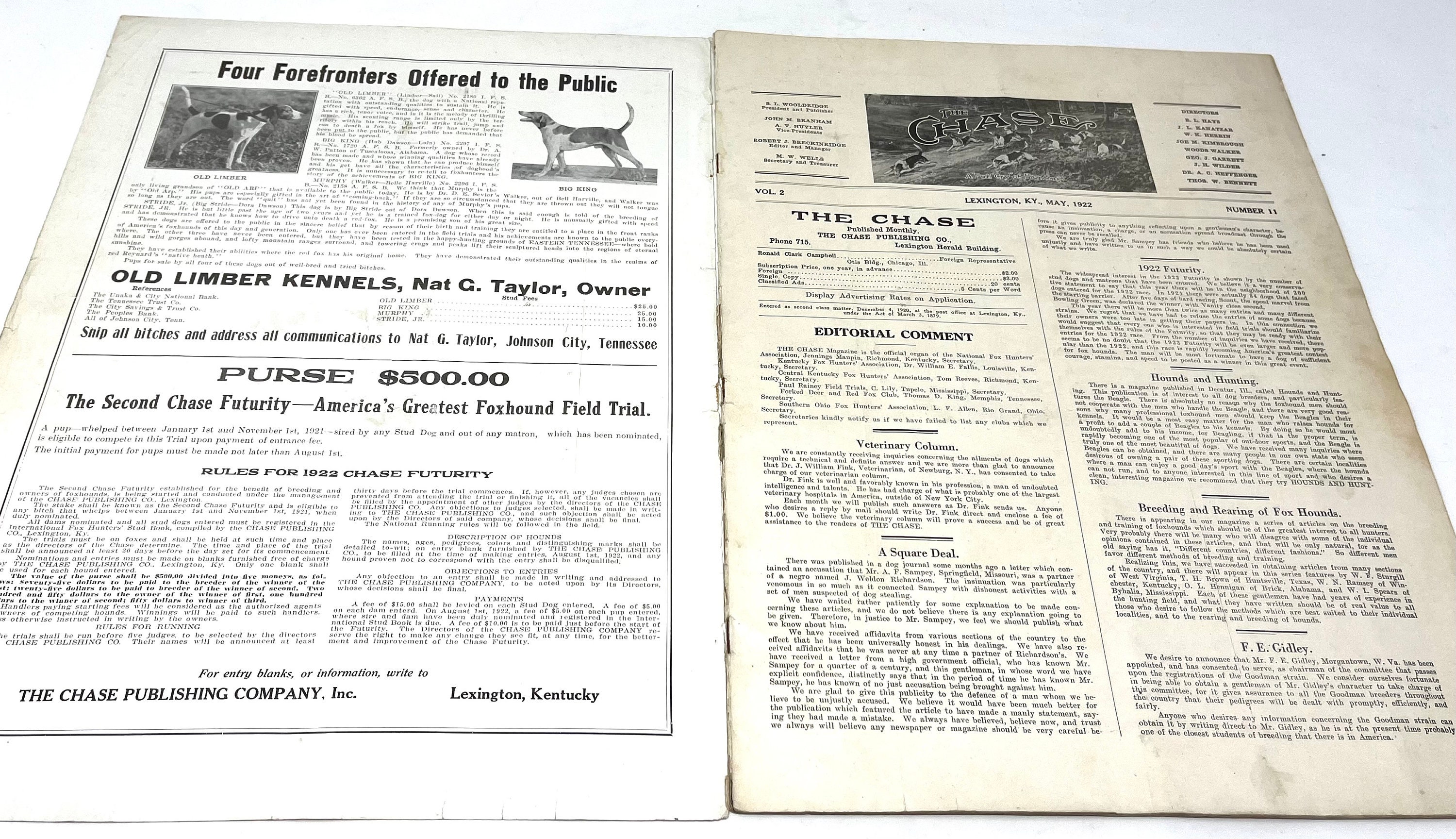 Vintage the Chase Fox Hunting Magazine May 1922 Very Scarce / - Etsy