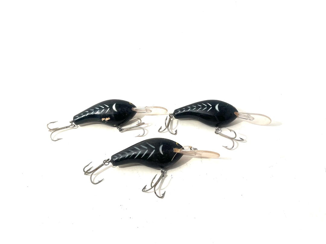3 Bagleys DB-3 Herringbone on Black Fishing Lure Vintage / Antique ...