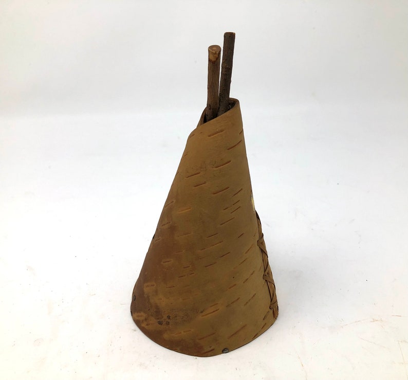 Vintage Canadian Indian Handcrafted Bark Teepee With Child / - Etsy