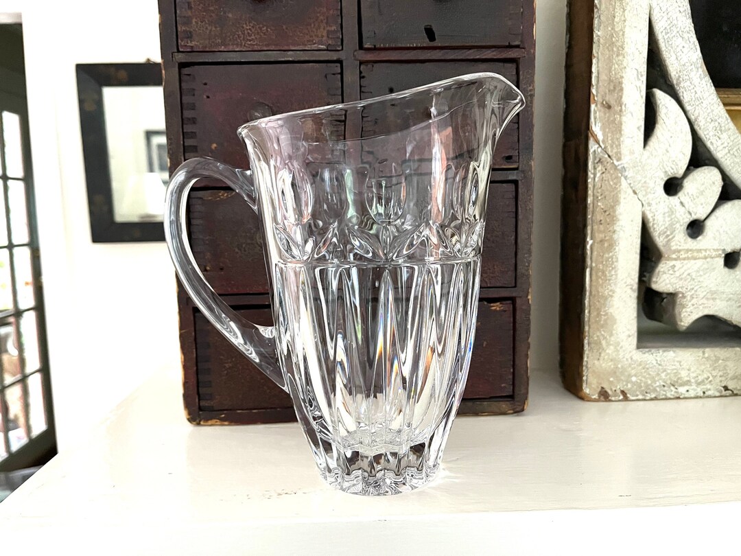 Vintage Block Crystal Tulip Garden Pitcher - 32 Oz - Etsy