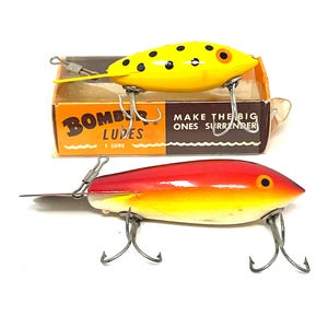 2 Bomber Fishing Lures 1 in Original Box Vintage / Antique Fishing Lure ...