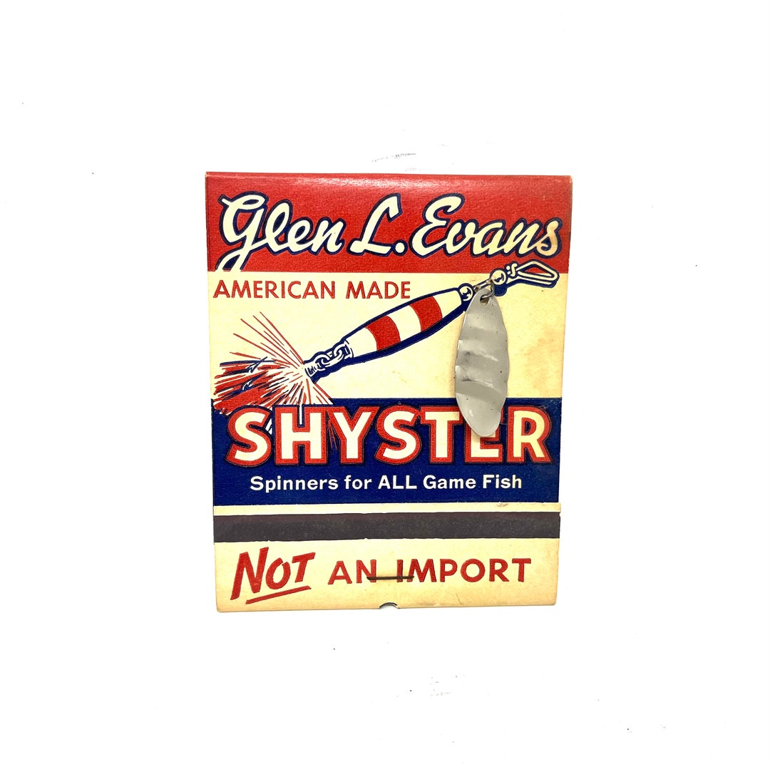 Vintage Glen Evans Shyster Spinner: Fishing Lure Advertising Match Book ...