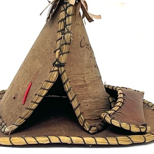 Vintage Canadian Indian Handcrafted Bark Teepee With Canoe / - Etsy