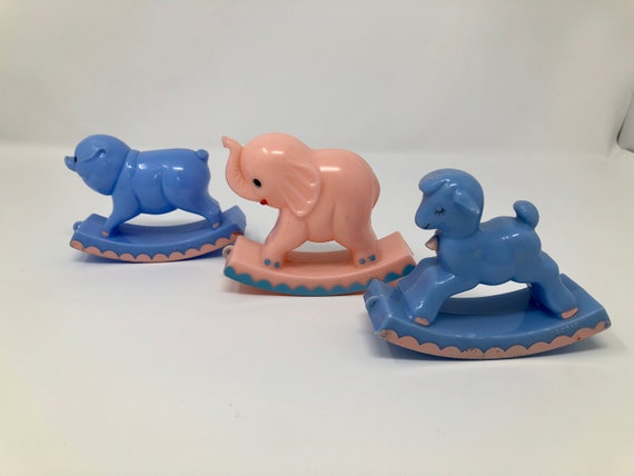 Vintage Pink and Blue Knickerbocker Brand Hard Plastic Rocking - Etsy