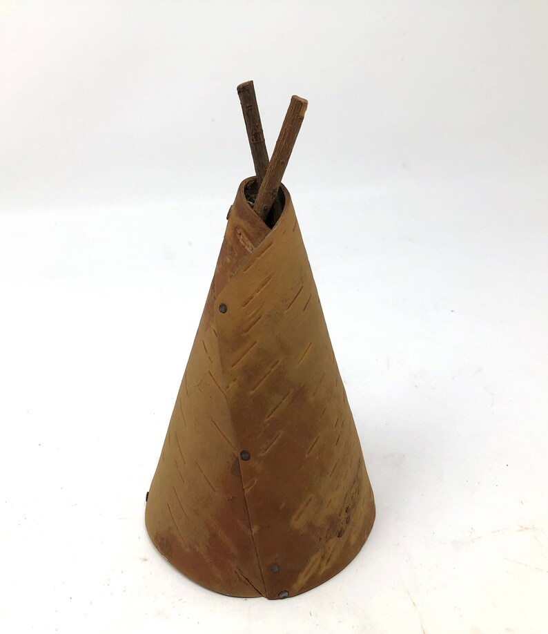 Vintage Canadian Indian Handcrafted Bark Teepee With Child / - Etsy