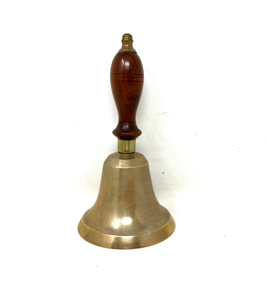 Vintage Teachers Handheld School Bell Wood Handle / Antique Teachers ...