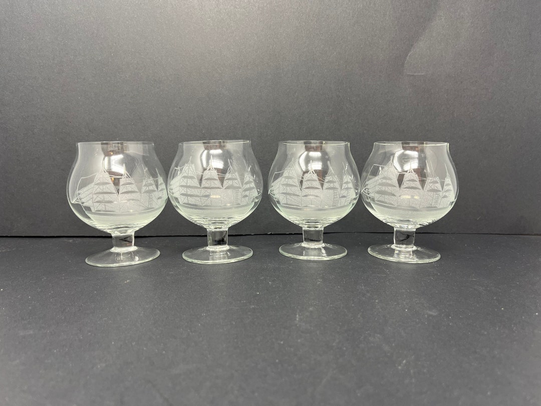4 Javit Clipper Collection Brandy Glass CBG Vintage / Antique Clipper ...