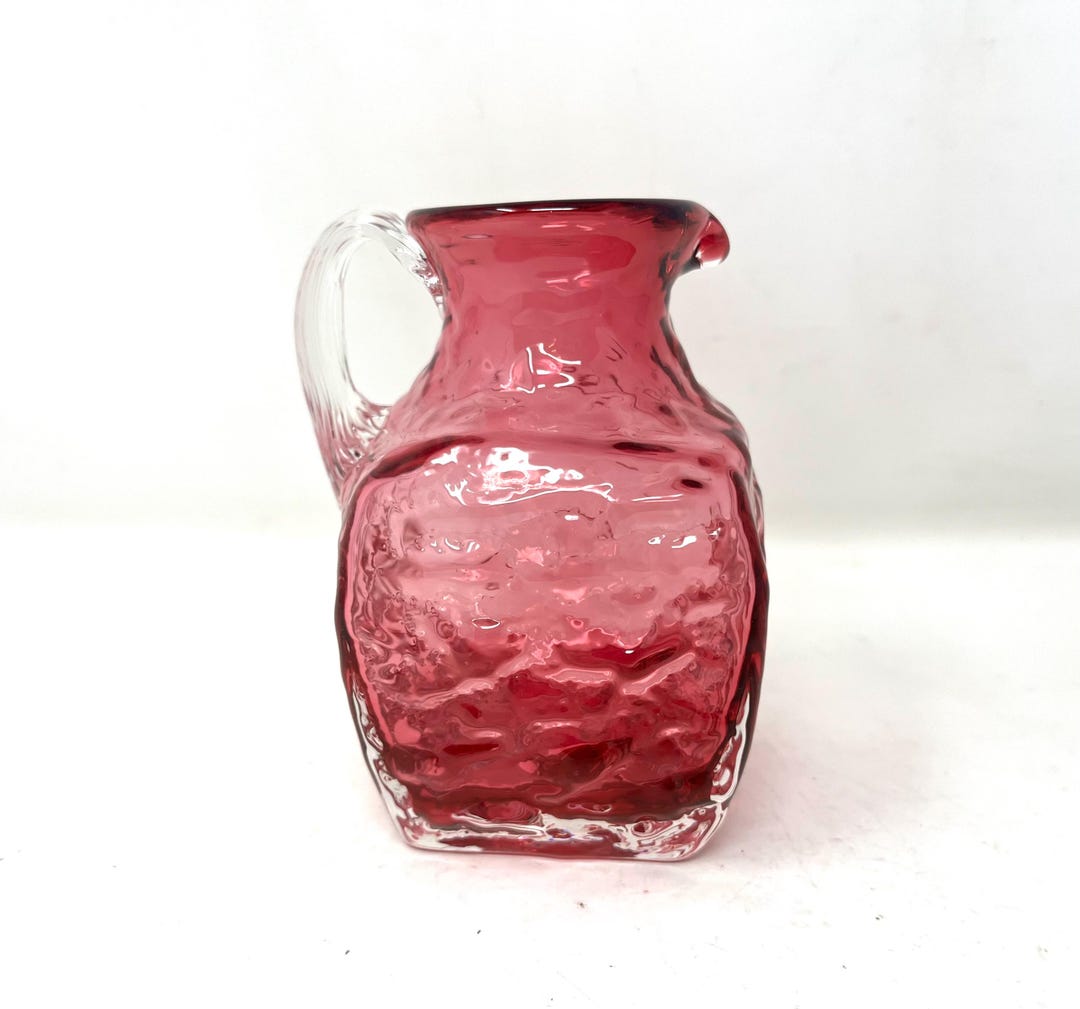 Vintage Pilgrim Glass Cranberry Mini Pitcher - Etsy