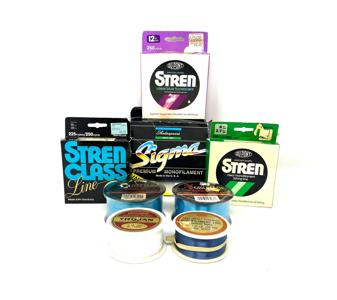 8 Packages of Fishing Line / Stren Line / Sigma Monofilament Line ...