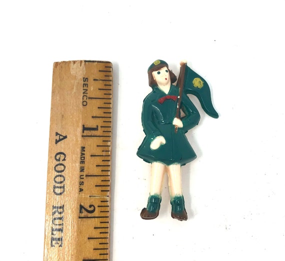 Girl Scout Figure Brooch Vintage / Antique Girl Scout… - Gem