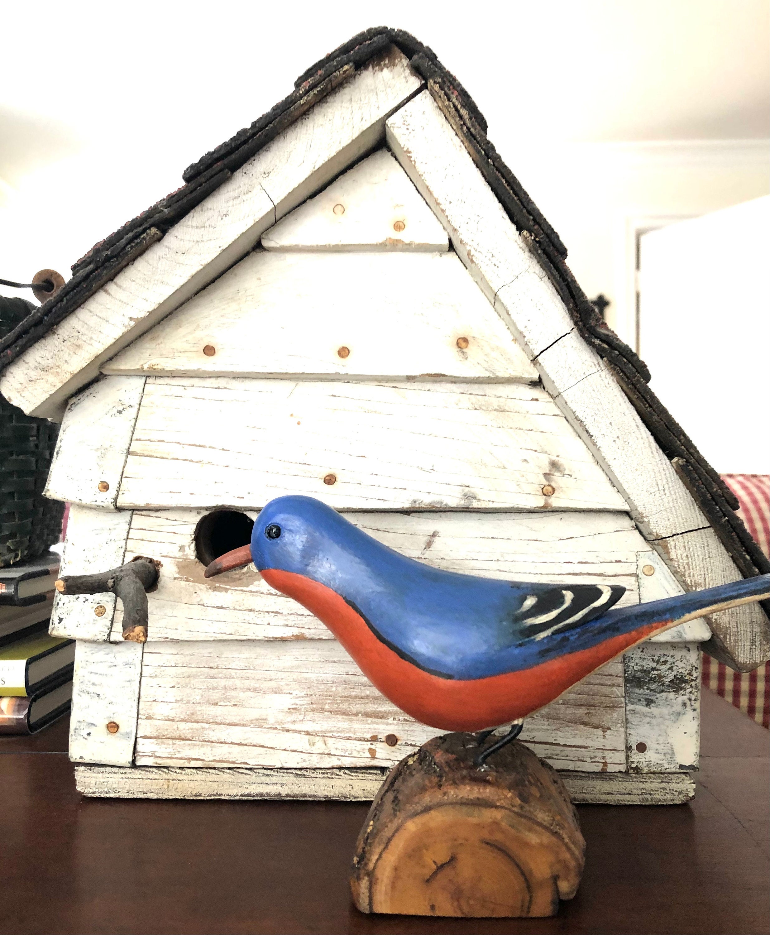 Carved Bluebird / Carved Bird Statue / Bluebird Bird Lover - Etsy