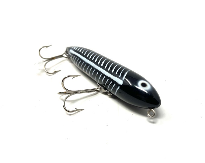 Vintage Heddon Zara Spook Lure in Black Shore / Antique Fishing Lure ...