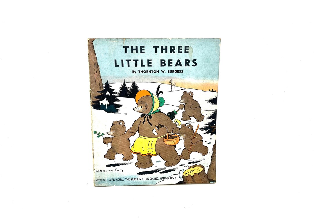 The Three Little Bears Book by Thronton Burgess Vintage 1940 / Antique ...