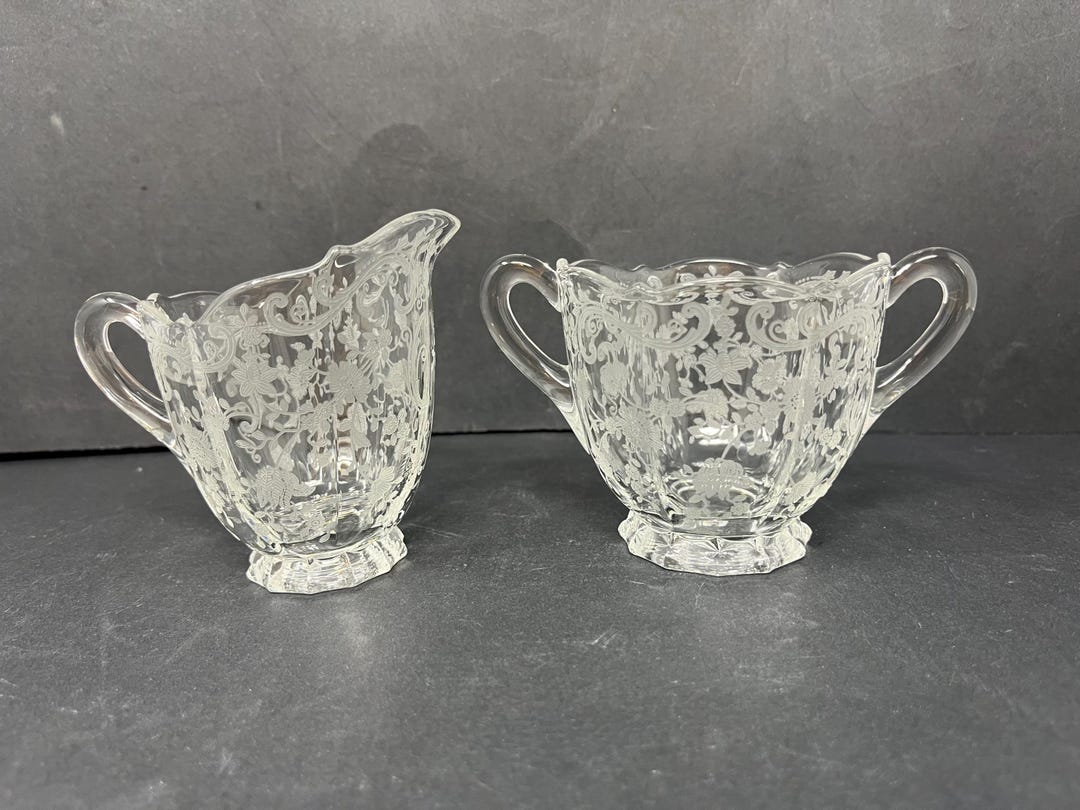 Cambridge Glass Chantilly Martha Sugar and Creamer Vintage / Antique ...