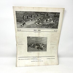 Vintage the Chase Fox Hunting Magazine May 1922 Very Scarce / Antique ...