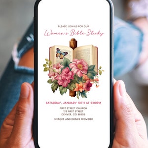 Women's Bible Study Invitation Template, Christian Book Club, Church ...