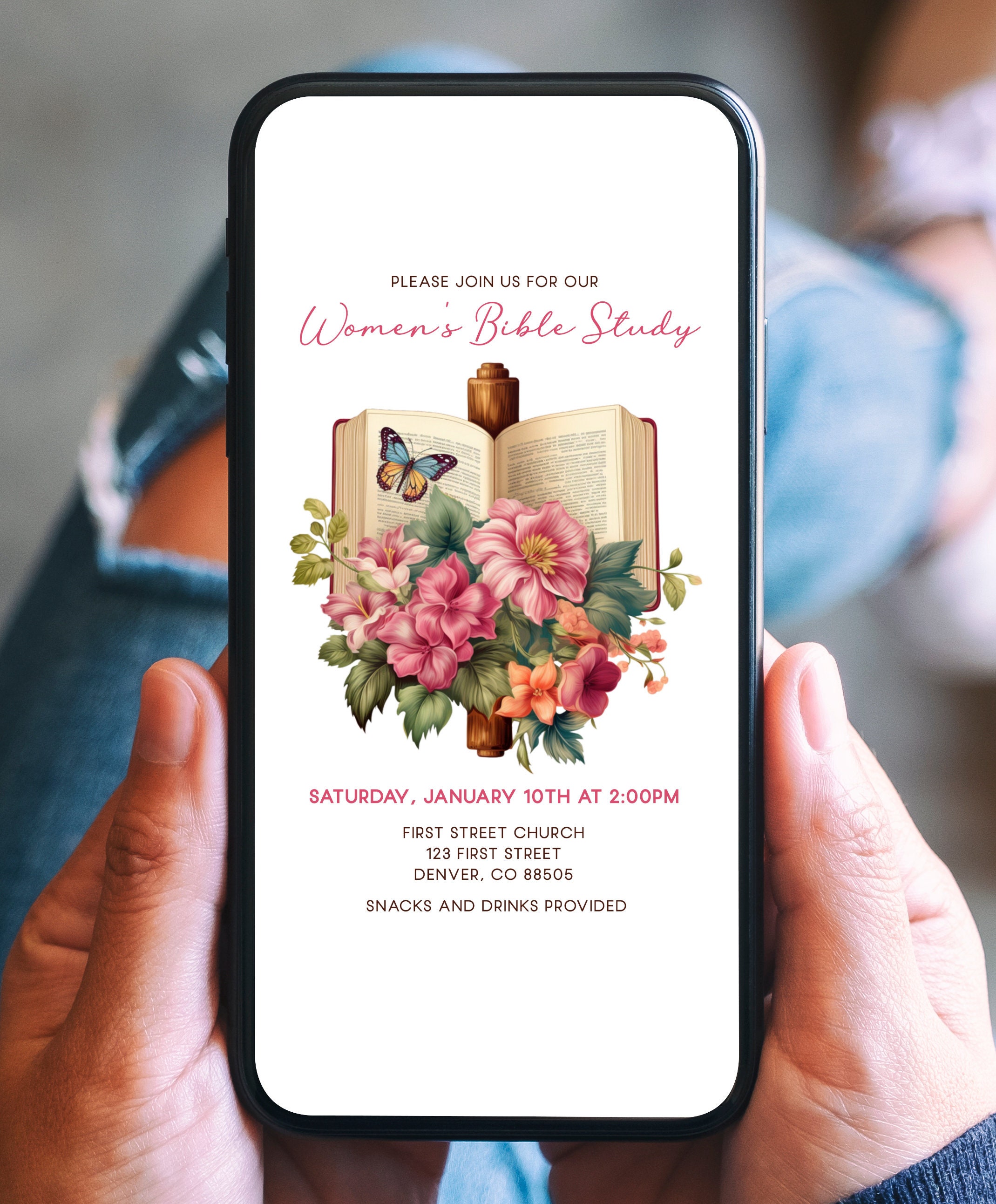 Women's Bible Study Invitation Template, Christian Book Club, Church ...
