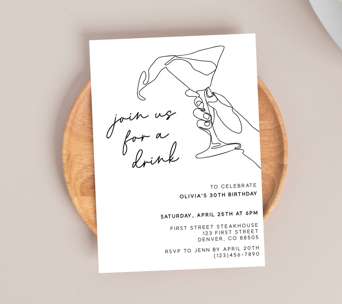 Join Us for A Drink Invitation Template, Any Occasion Join Us Party ...