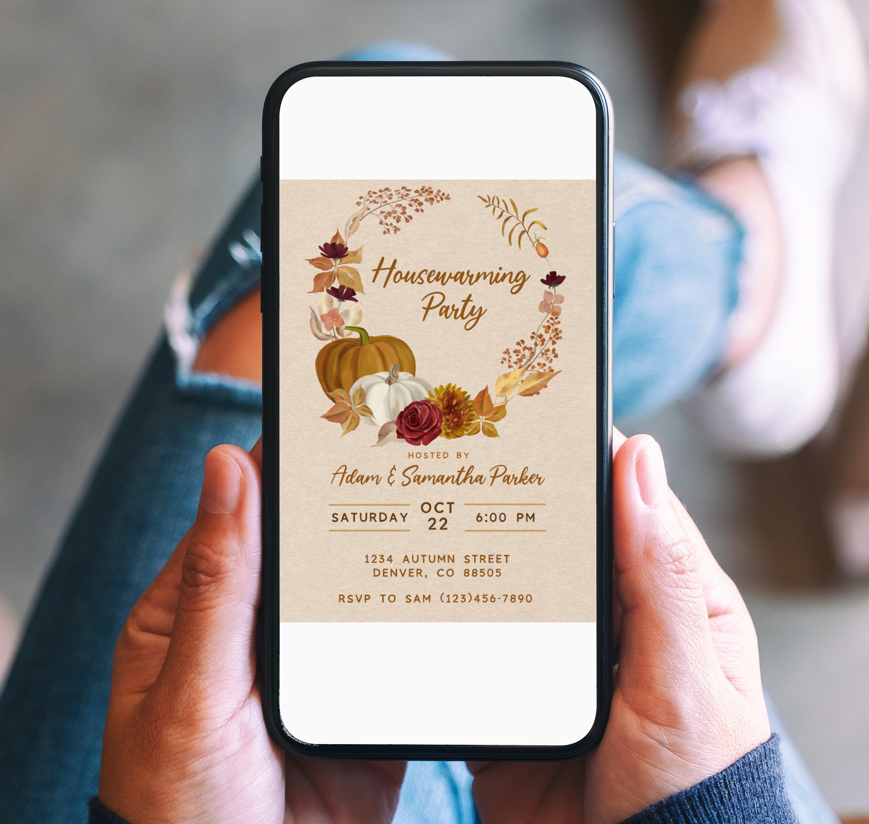 Fall Theme Housewarming Party Digital Download. Editable Invitation ...