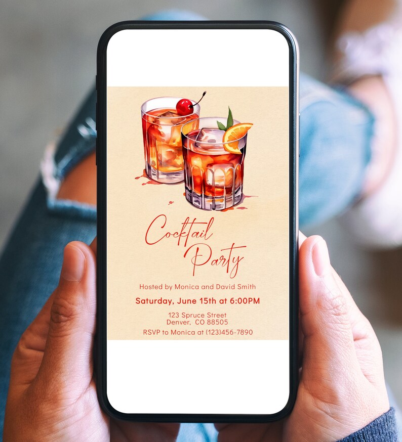 Editable Cocktail Party Invitation Template, Any Occasion Cocktail ...