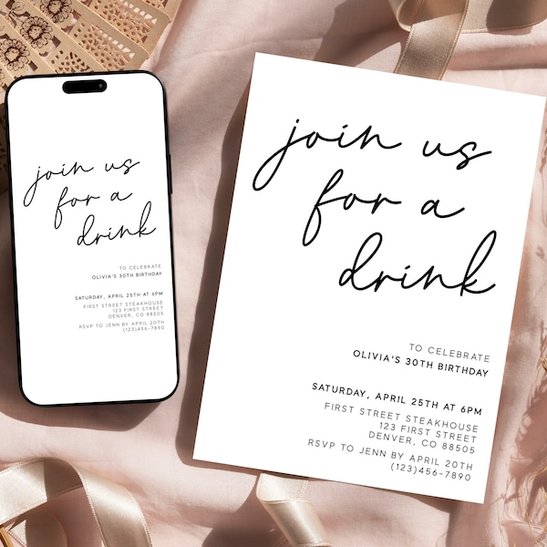 Please Join Us Invitation Template - Etsy