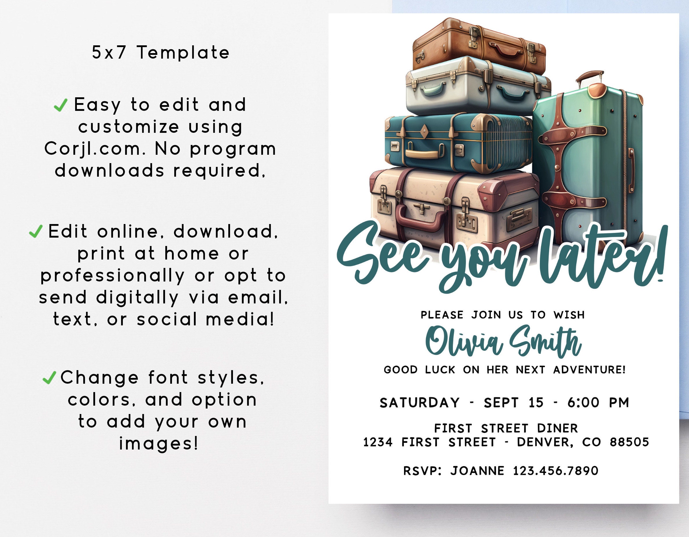 Farewell Going Away Party Digital Download - Editable and Customizable ...