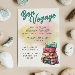 Bon Voyage Farewell Party Digital Download - Editable and Customizable ...