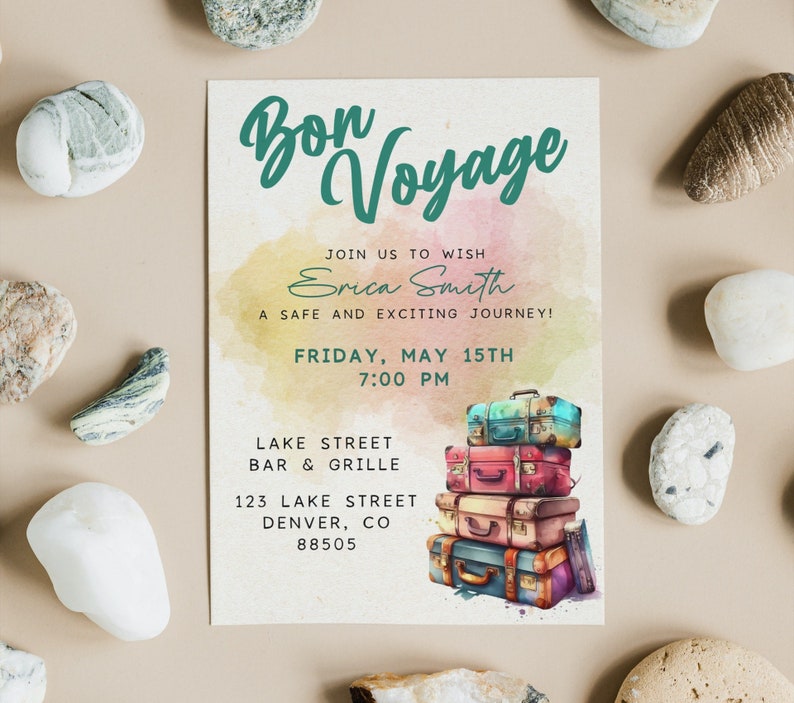 Bon Voyage Farewell Party Digital Download - Editable and Customizable ...