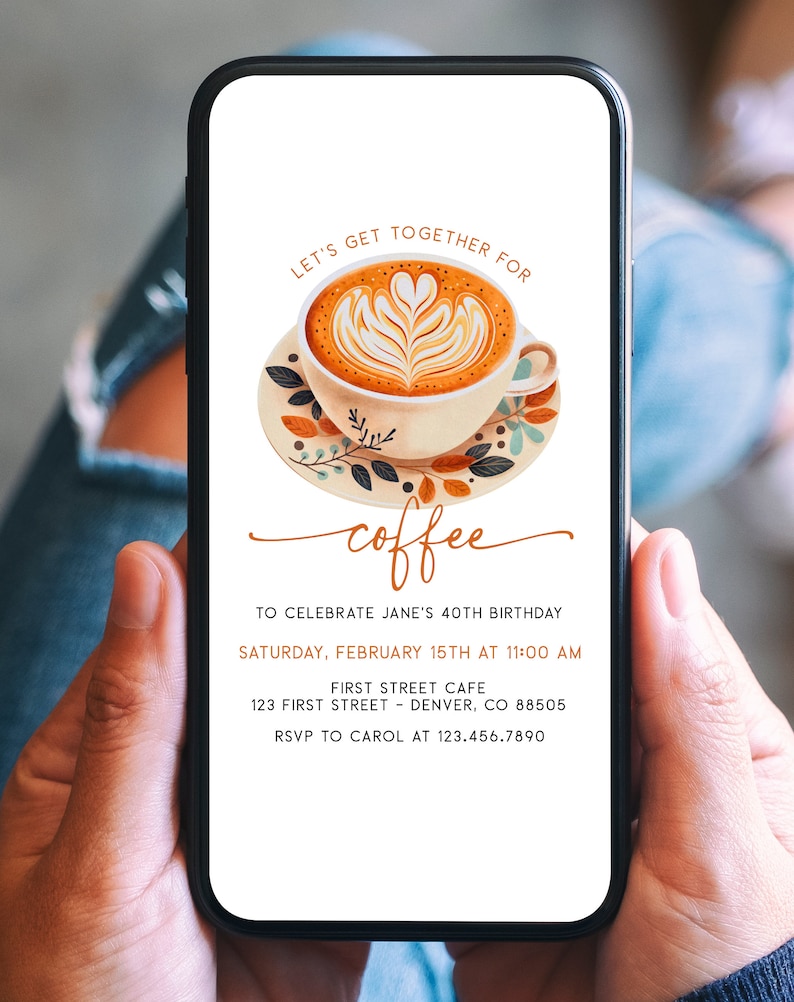 Let's Get Together for Coffee Invitation Template, Any Occasion Coffee ...