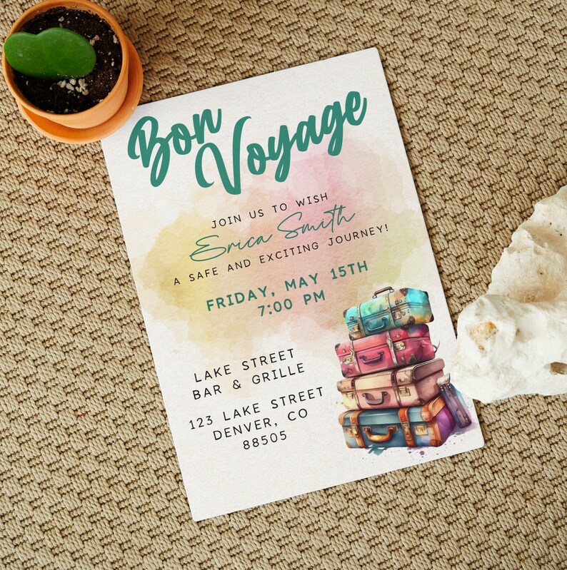 Bon Voyage Farewell Party Digital Download Editable and - Etsy
