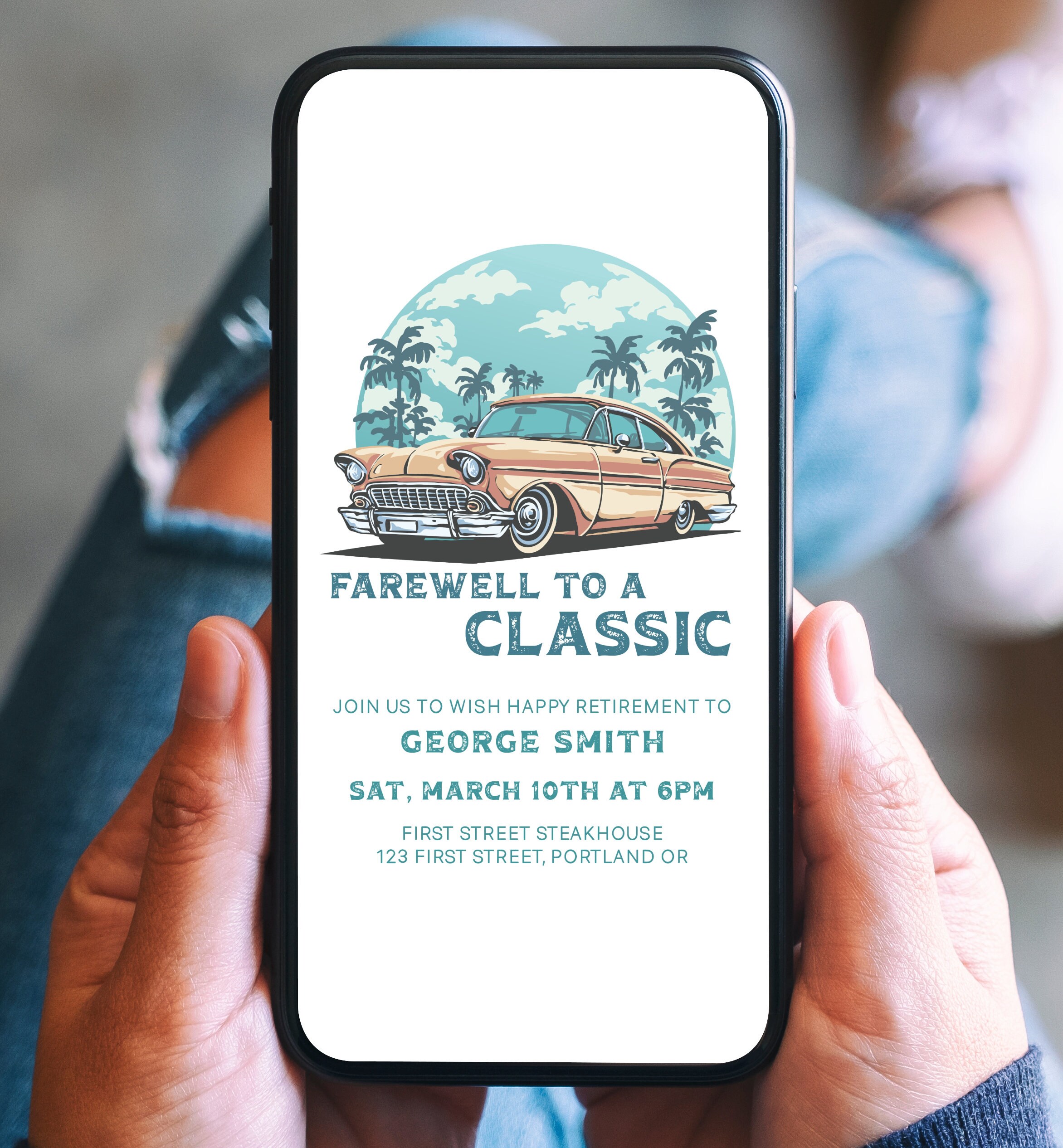 Classic Car Retirement Party Invitation Template (digital Download) - Etsy