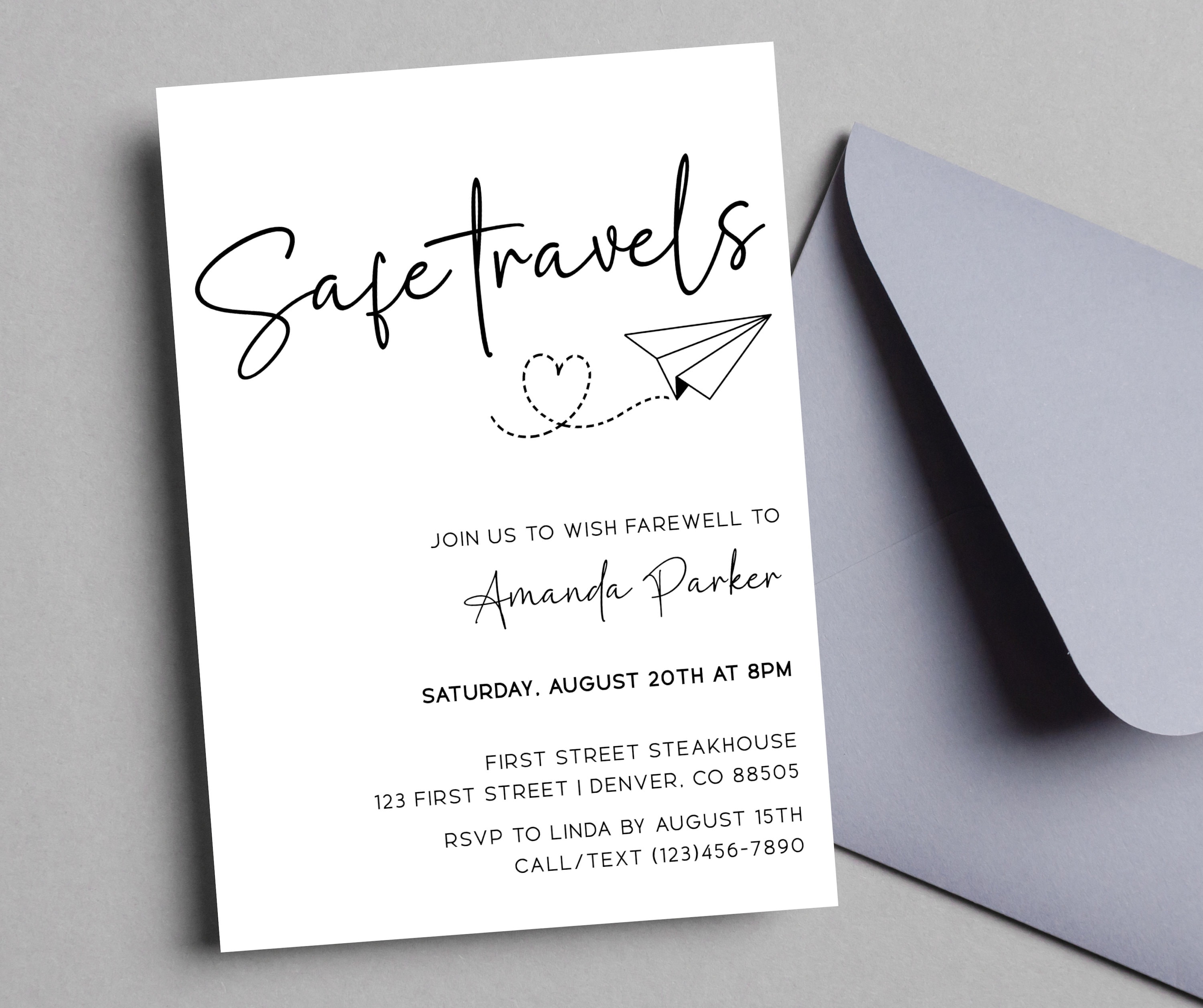 Safe Travels Farewell Party Invitation Template (digital Download) - Etsy