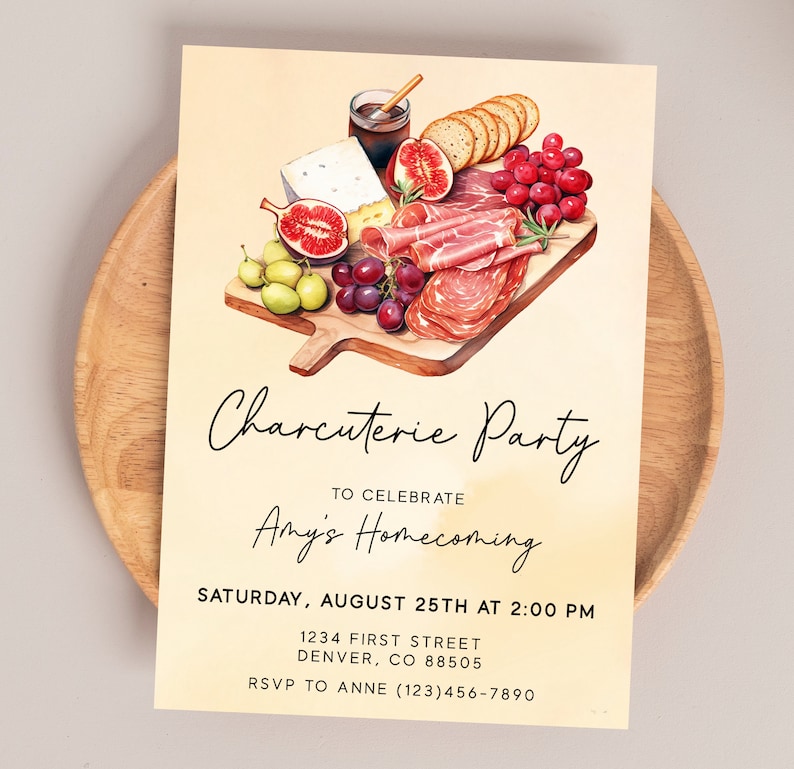 EDITABLE Charcuterie Party Invitation Template. All Occasions ...