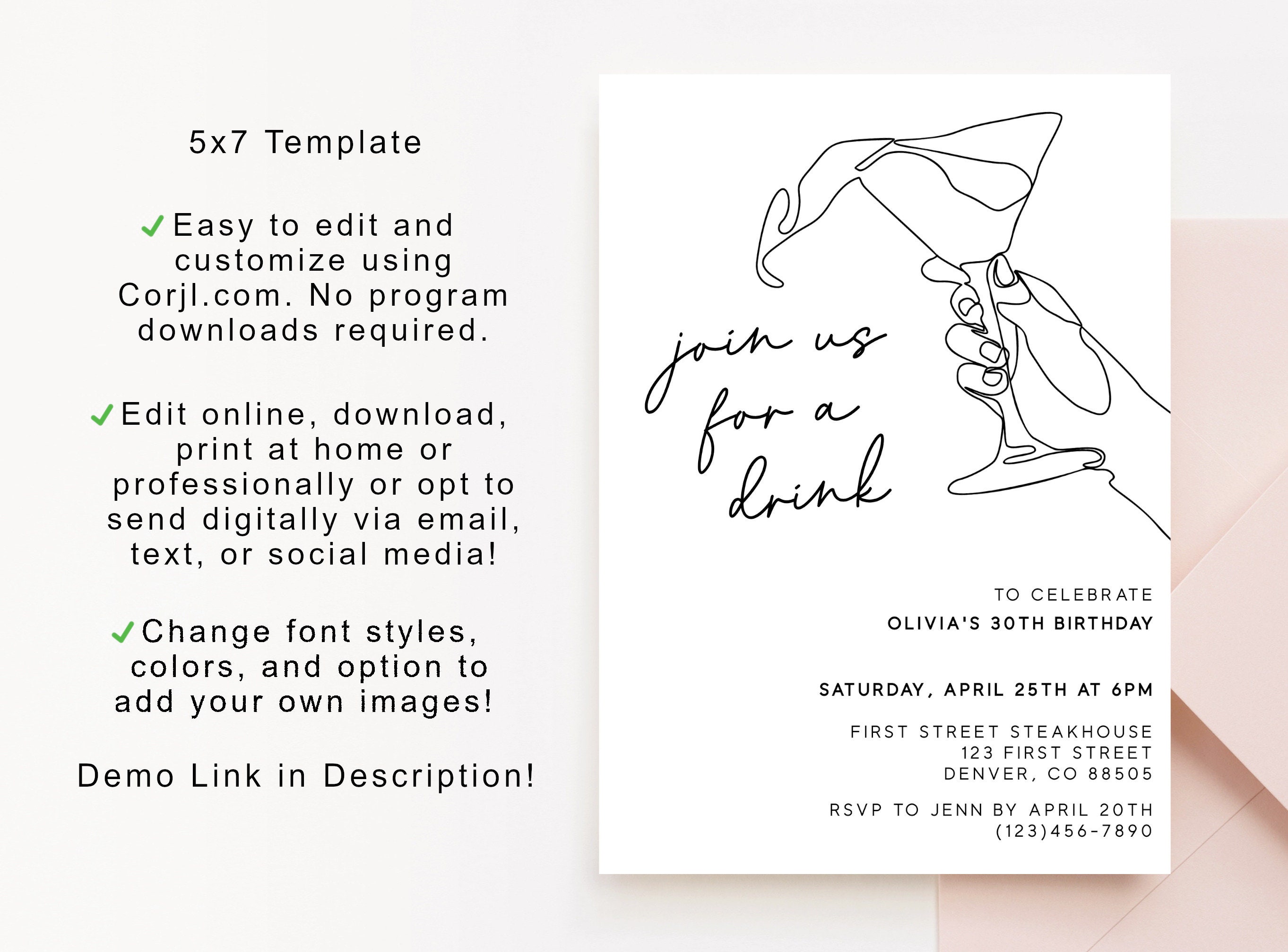 Join Us for A Drink Invitation Template, Any Occasion Join Us Party ...