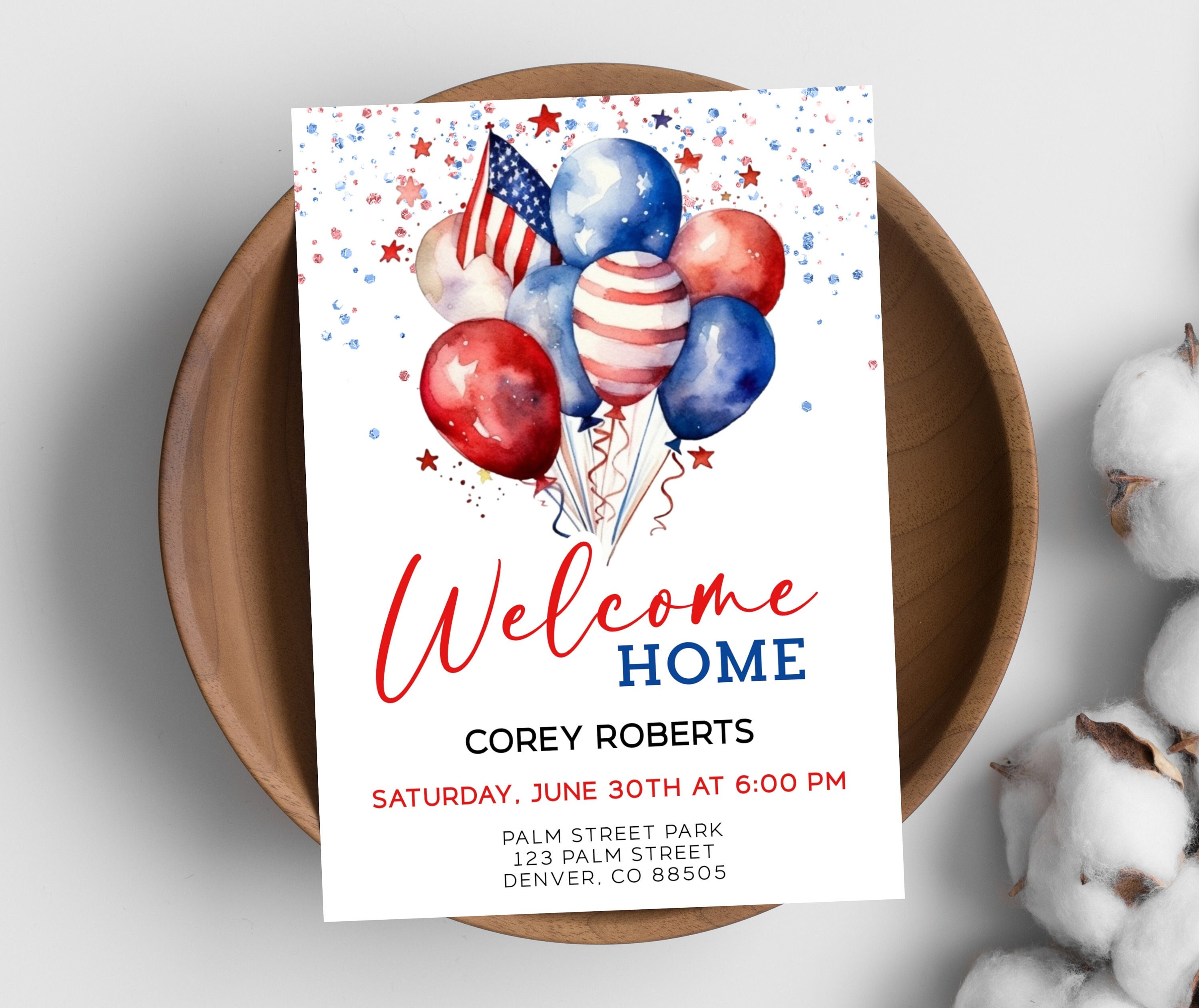 Military Theme Welcome Home Invitation Template, Military Theme ...