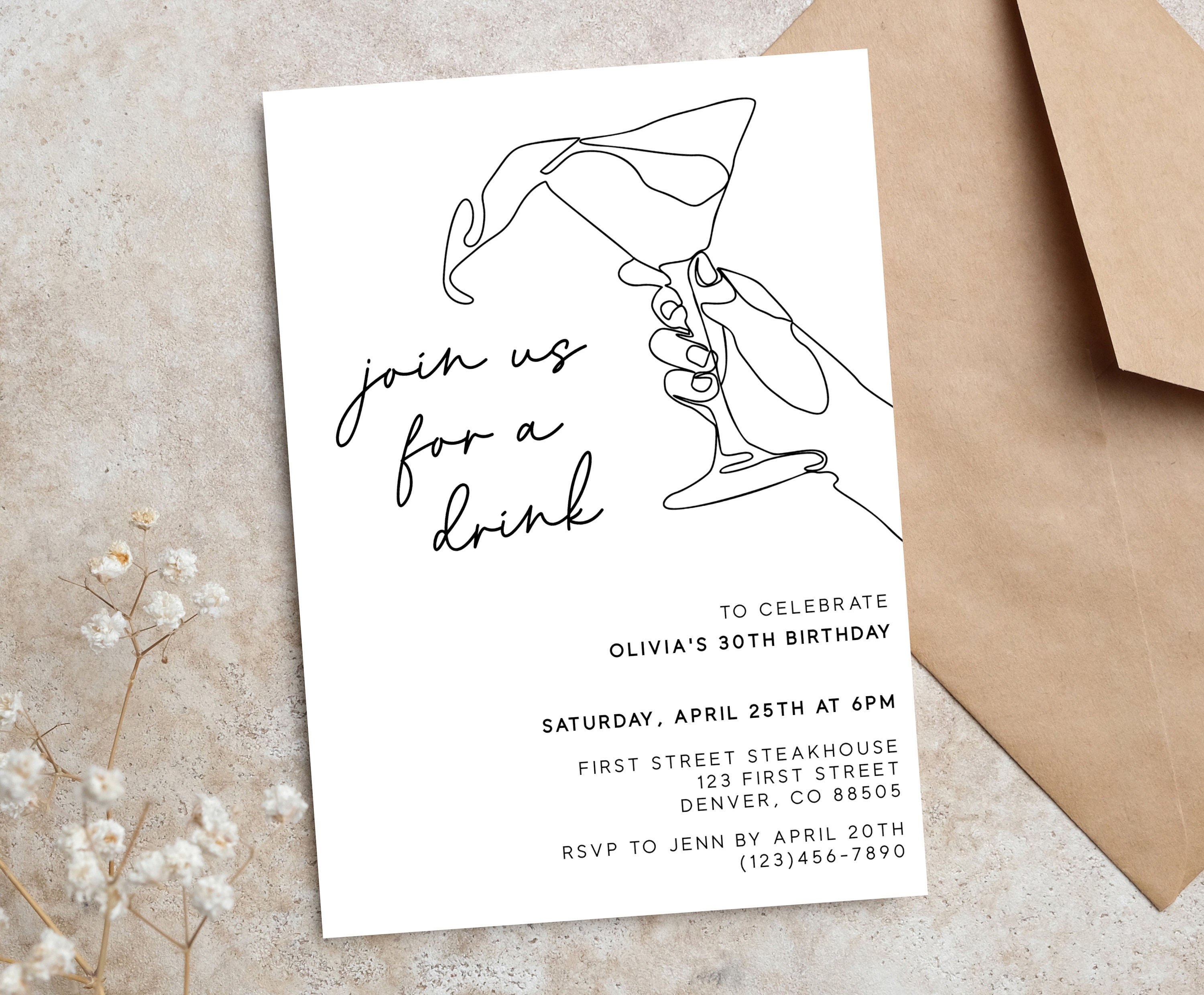 Join Us for A Drink Invitation Template, Any Occasion Join Us Party ...