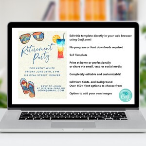Beach Theme Retirement Party Digital Download - Editable and ...
