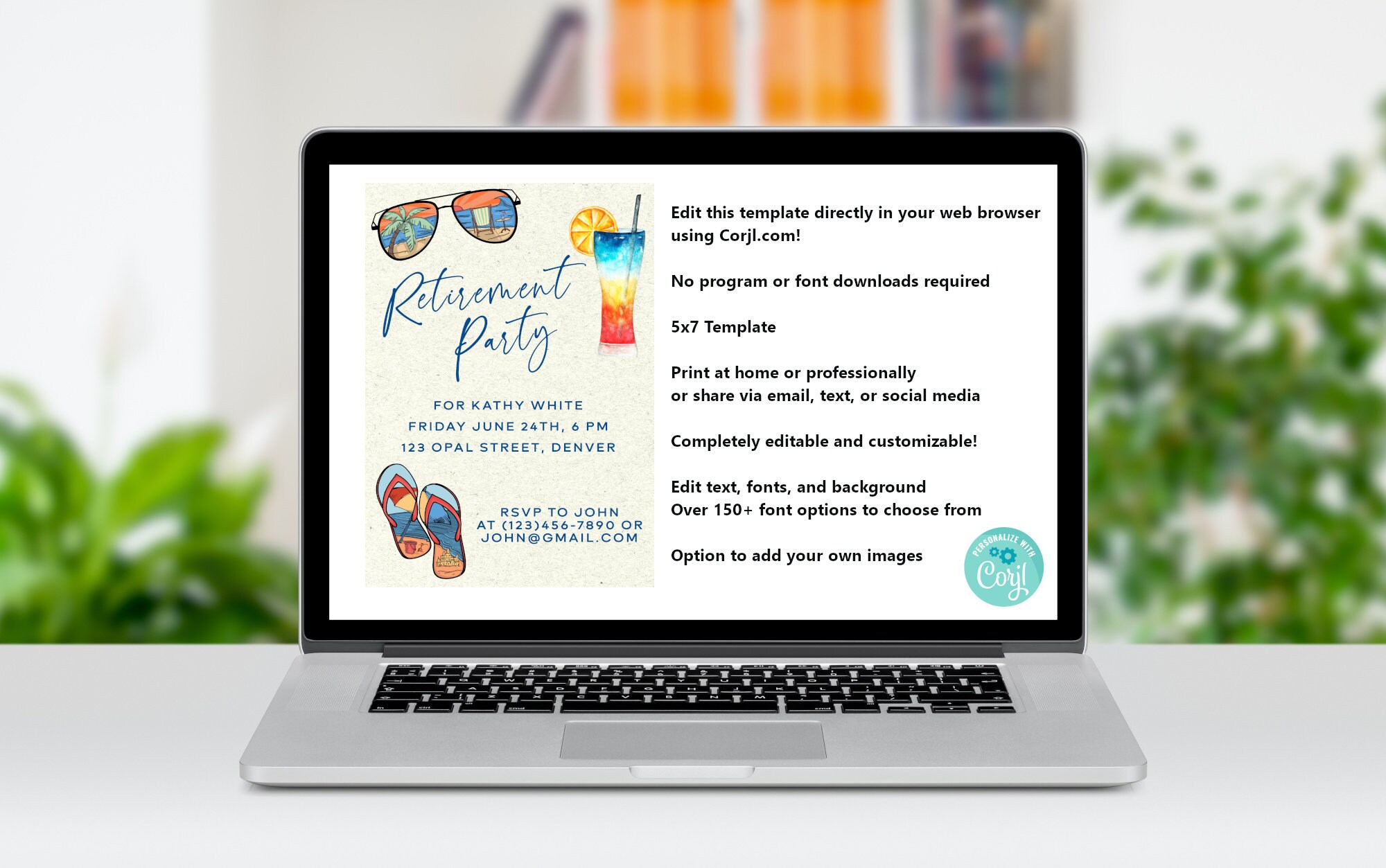 Beach Theme Retirement Party Digital Download - Editable and ...