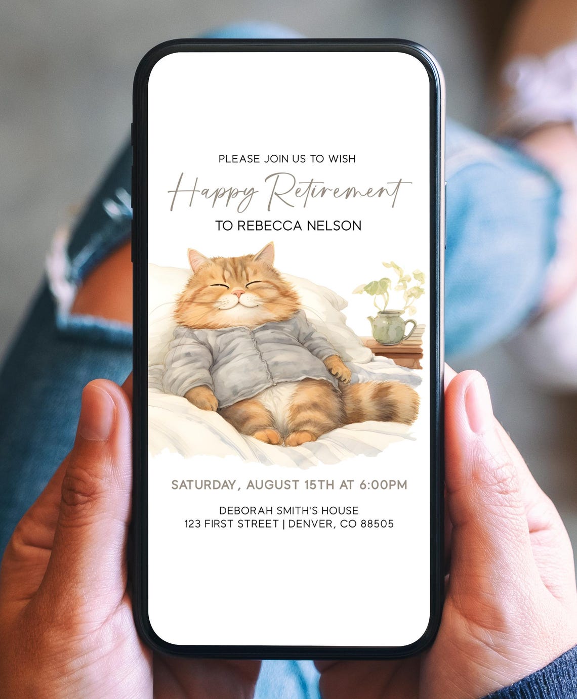 Funny Cat Retirement Party Invitation Template (digital Download) - Etsy