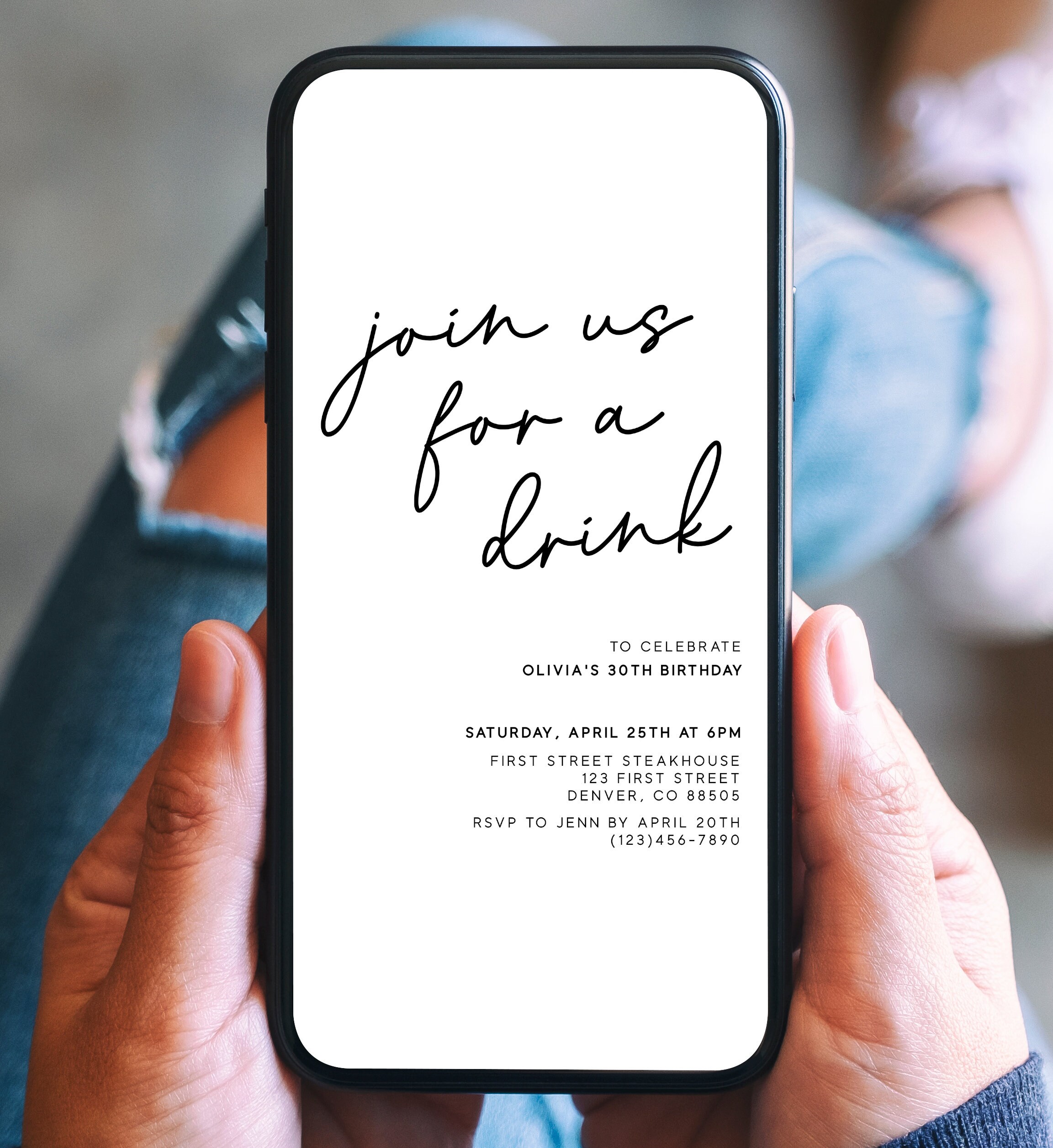 Join Us for A Drink Party Invitation Template, Minimal Party, Any ...