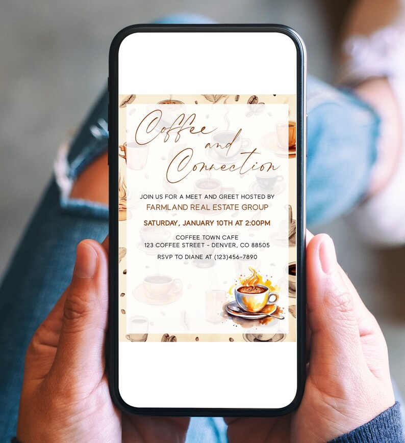 Coffee and Connection Brunch Meeting Invitation Template, Coffee Meet ...