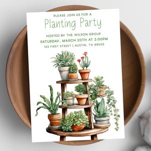 Planting Gardening Party Invitation Template, Plant Garden Party ...