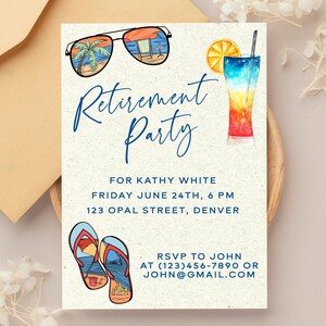 Beach Theme Retirement Party Digital Download - Editable and ...