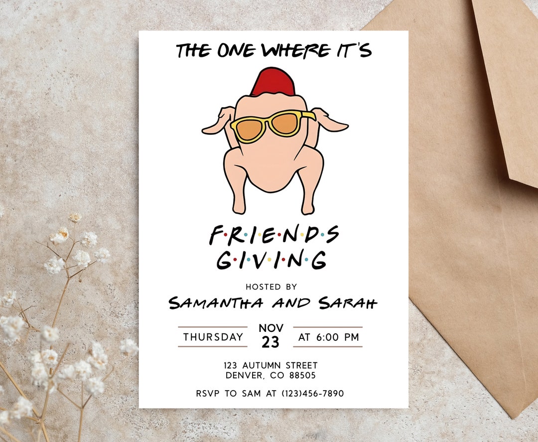 Friends Themed Friendsgiving Party Invitation Template - Etsy