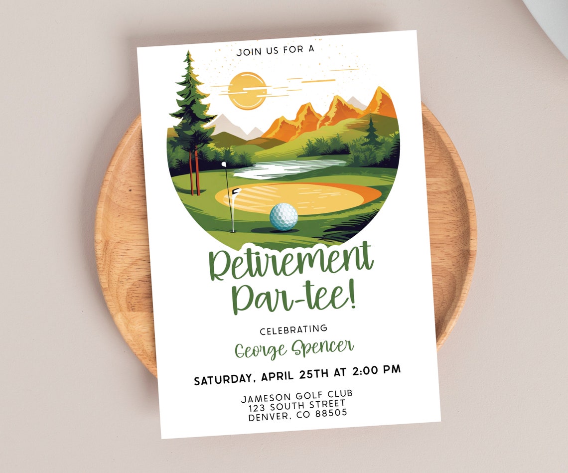 Golf Theme Retirement Party Invitation Template. Retirement Par-tee ...