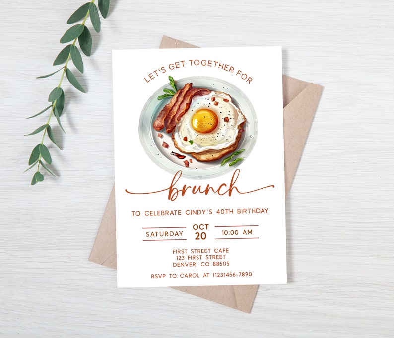 Brunch Invitation Template: Any Occasion, Editable (digital Download ...